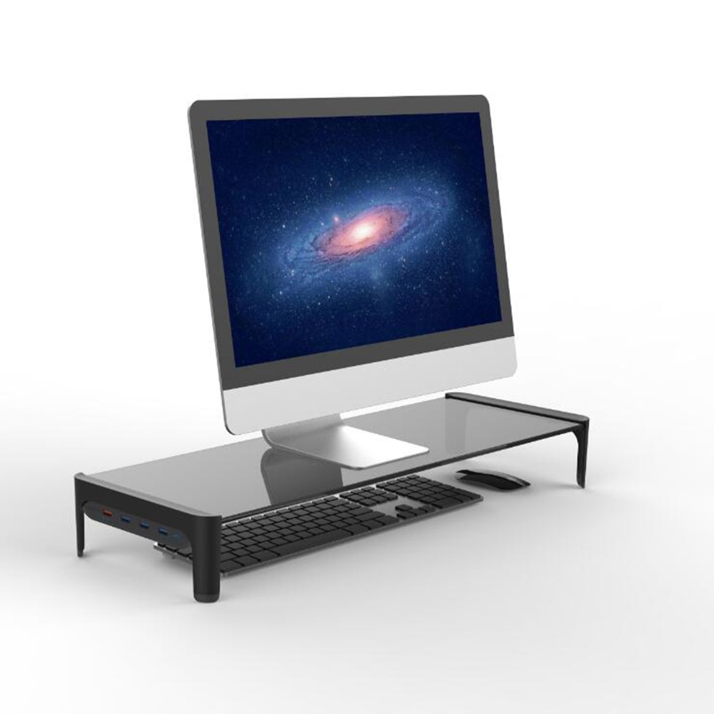 USB3.0 Aluminum Monitor Stand Riser with 4ports US... – Grandado