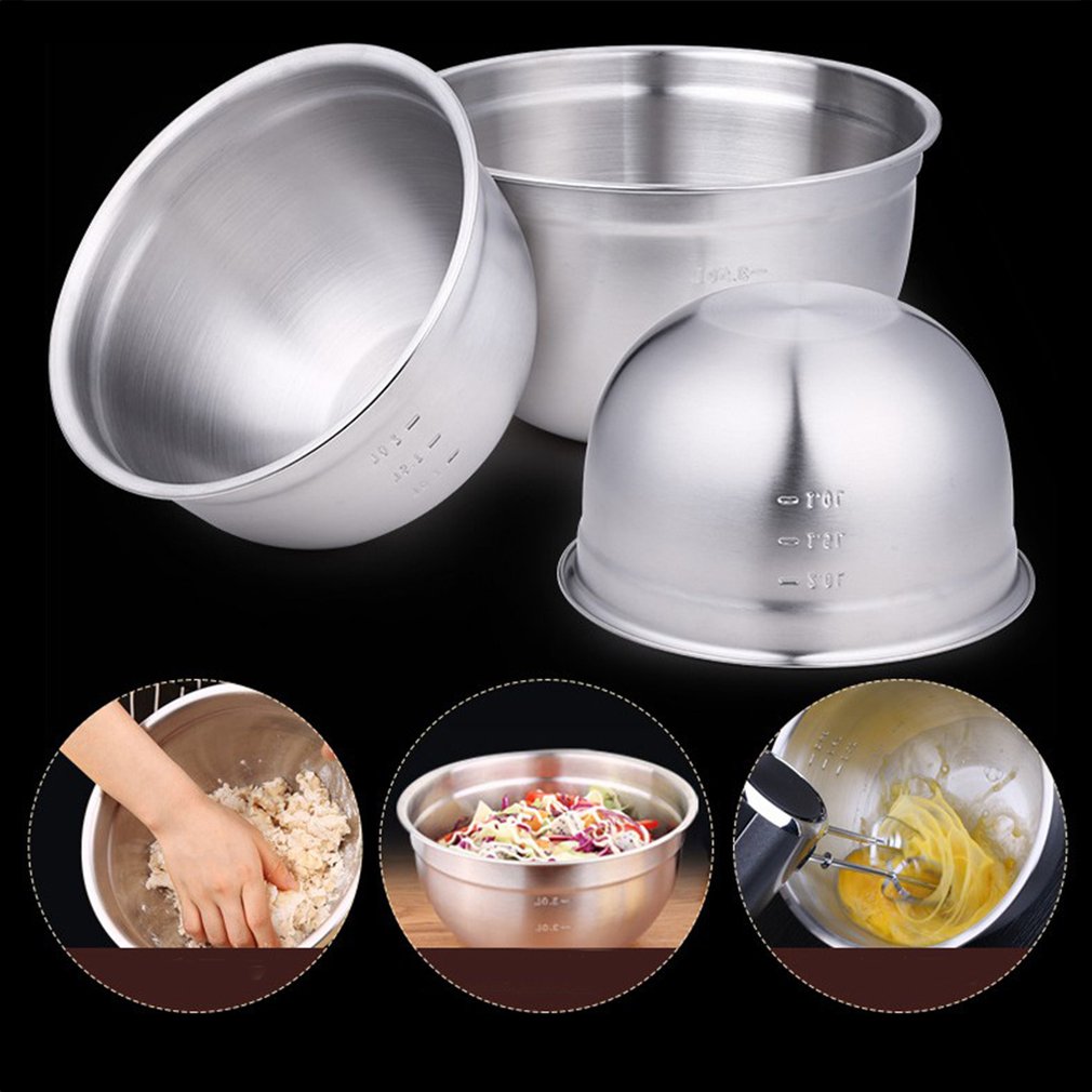 Stainless Steel Pots Egg Bowls Deepened With Scale... – Vicedeal