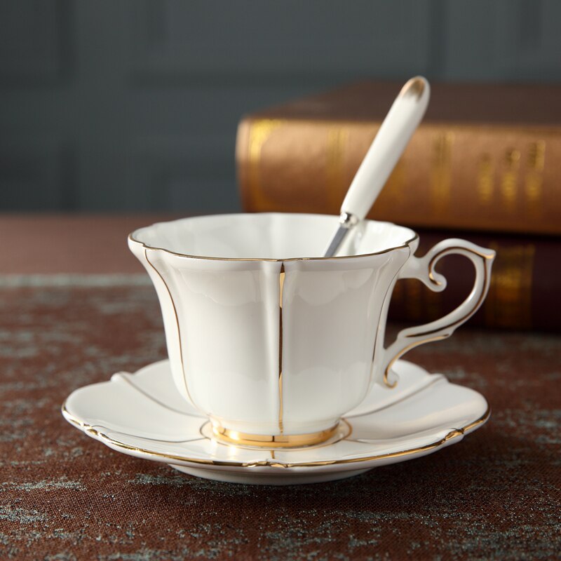 European Ceramic Coffee Cups Luxury Set White Uten... – Grandado