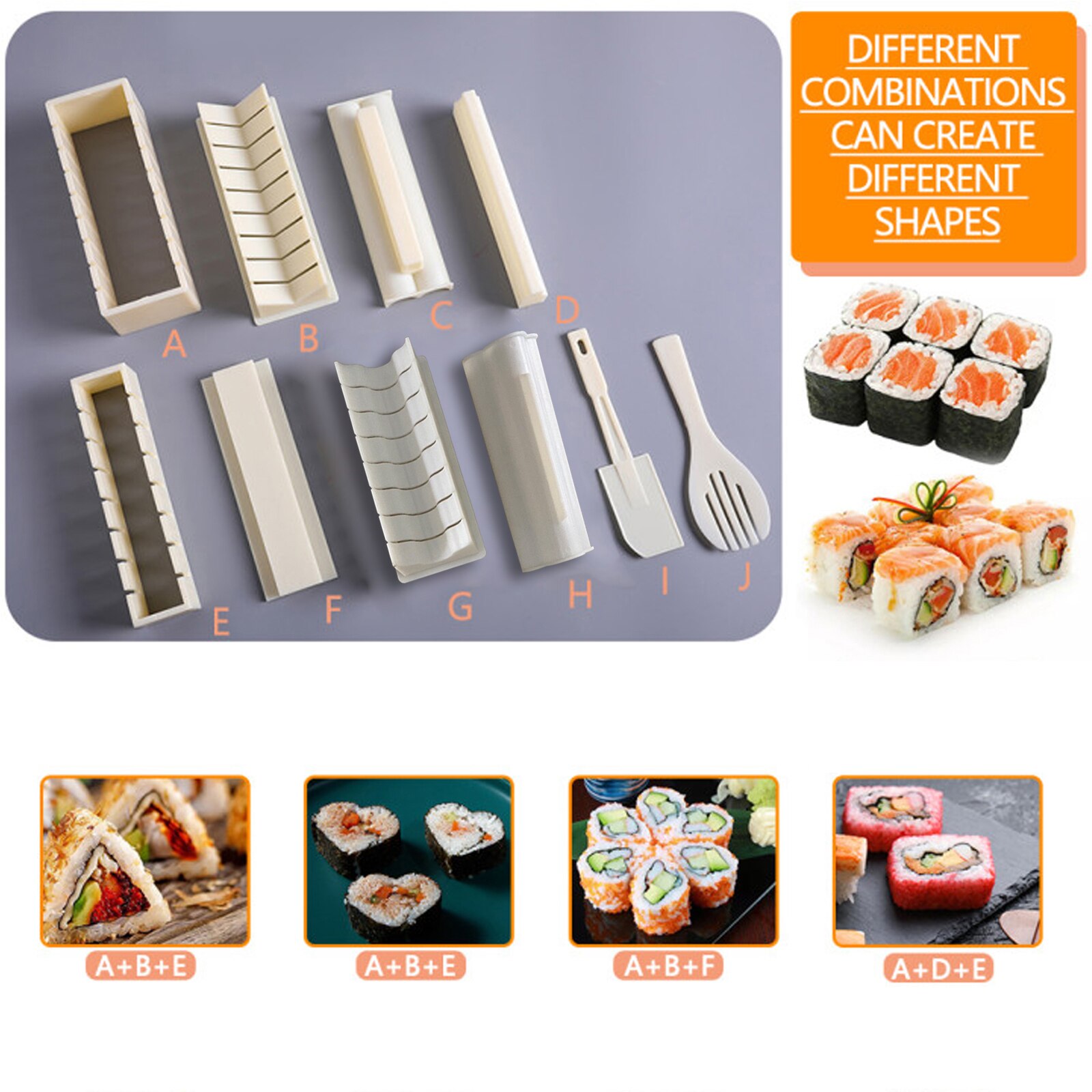 10pcs/set DIY Sushi Making Kit Roll Sushi Maker Ri... – Vicedeal