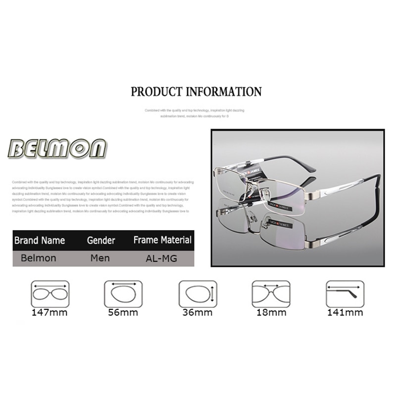 AL-MG Spectacle Frame Eyeglasses Men Computer Opti... – Vicedeal