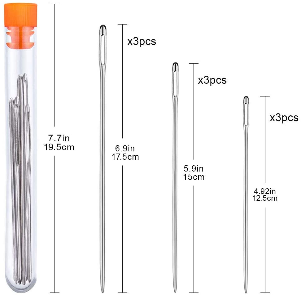 KAOBUY 9PCS Large Eye Stitching Needles - 3Sizes S... – Grandado