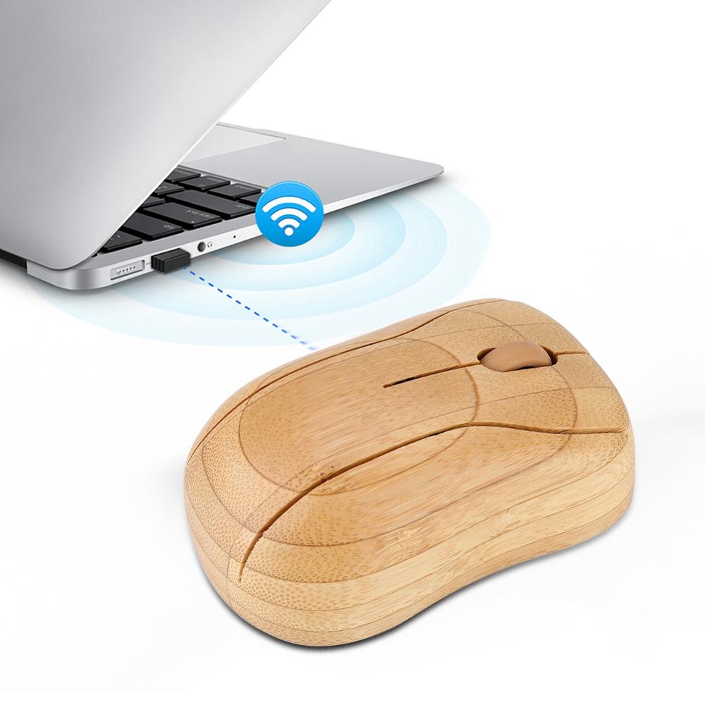 2.4G Wireless Optical Bamboo Mouse 1600dpi Compute... – Grandado