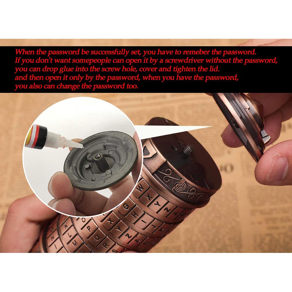 Puzzle Cylinder Da Vinci Code Alphabet Lock Valent... – Grandado
