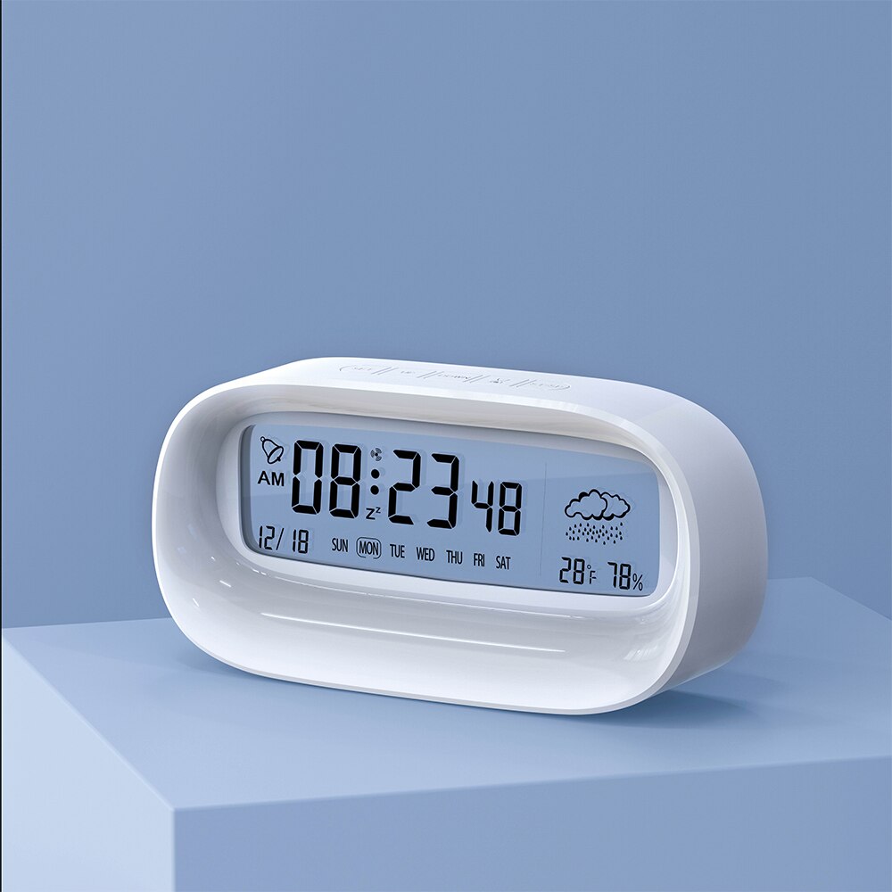 Home Desk Digital LCD Smart Alarm Clock Clear 12/2... – Grandado