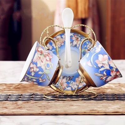 4 st/set lyx porslin ben vintage guld kaffekopp up... – Grandado