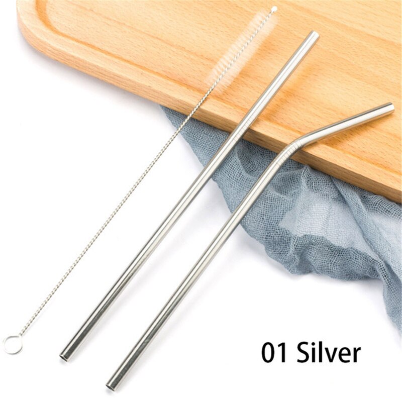 Stainless steel straight/elbow straw portable set ... – Vicedeal