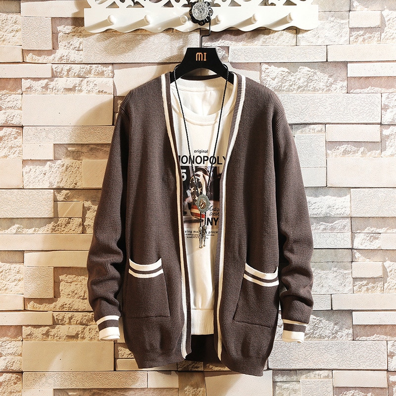 Pattern Autumn Korean Man Sweater Male Cardigan Au... – Grandado