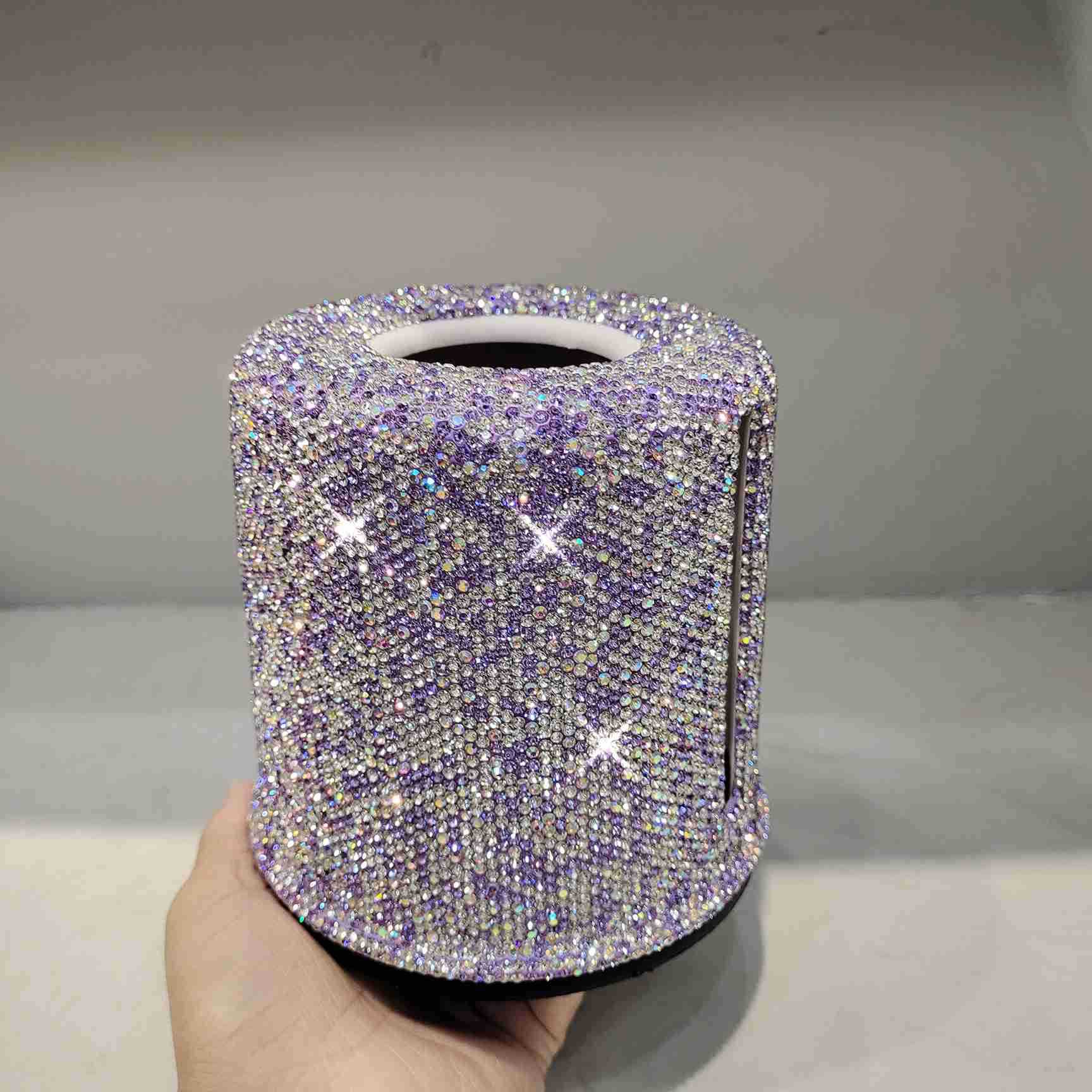 Tissue box Diamond-studded cylindrical tissue box ... – Grandado