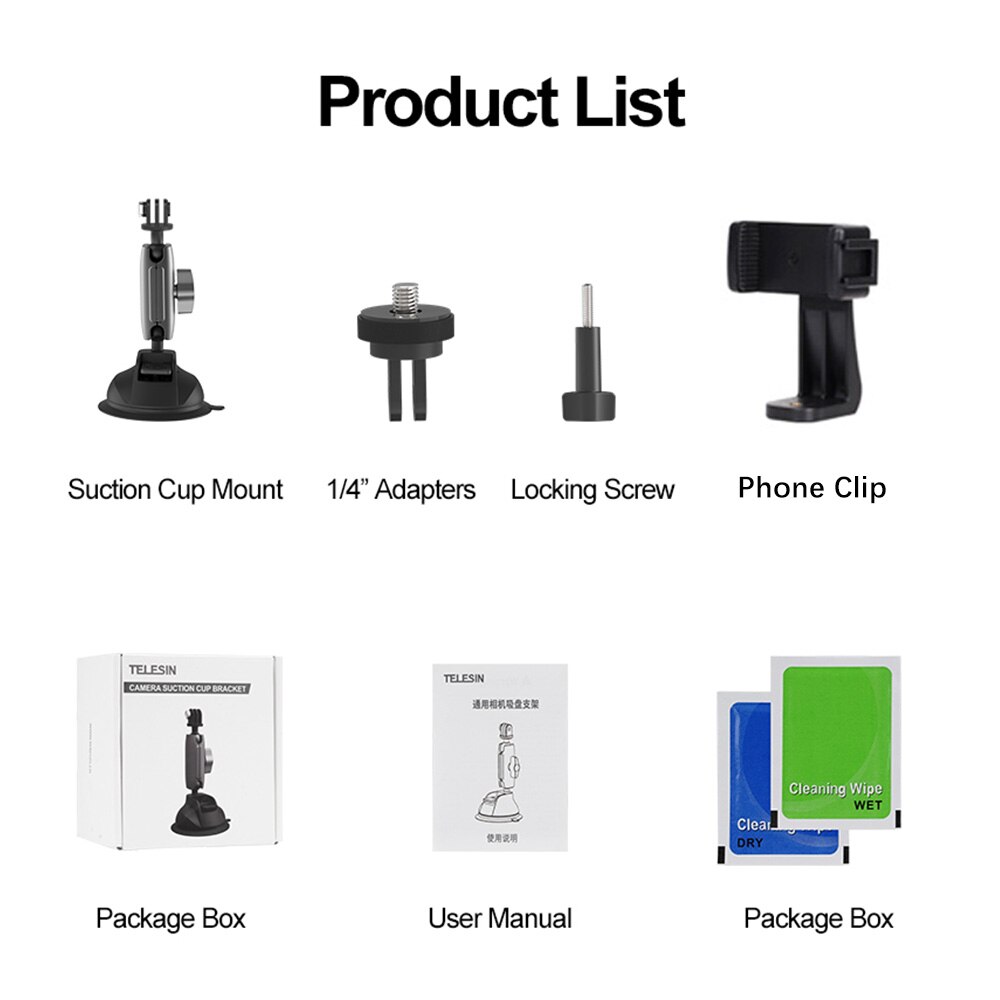 Telesin Gravity Auto Telefoon Camera Houder Zuigna... – Grandado