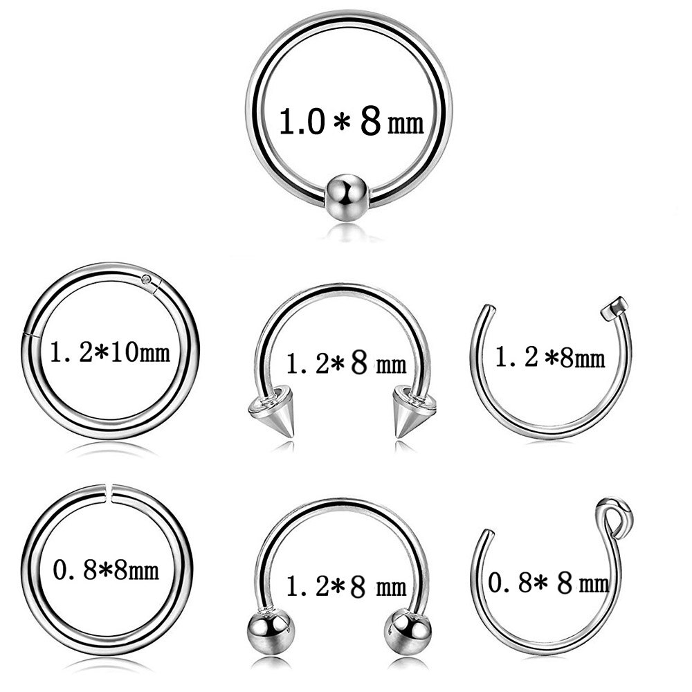 2PCS Steel Segment Rings Piercing Ear Tragus Cartl... – Vicedeal