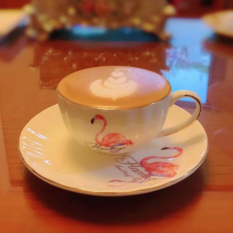 Flamingo Coffee Cup and Sacuer Set Household Offic... – Vicedeal