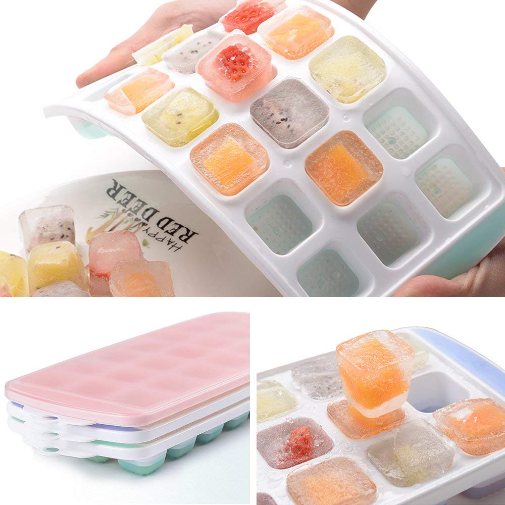 Ice Cube Trays 3 Packs Flexible Silicone Ice Trays... – Grandado