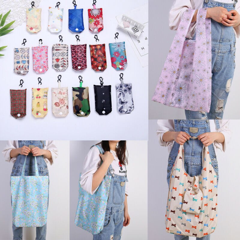 Reusable Foldable Shopping Bag Eco Floral Tote Han... – Grandado