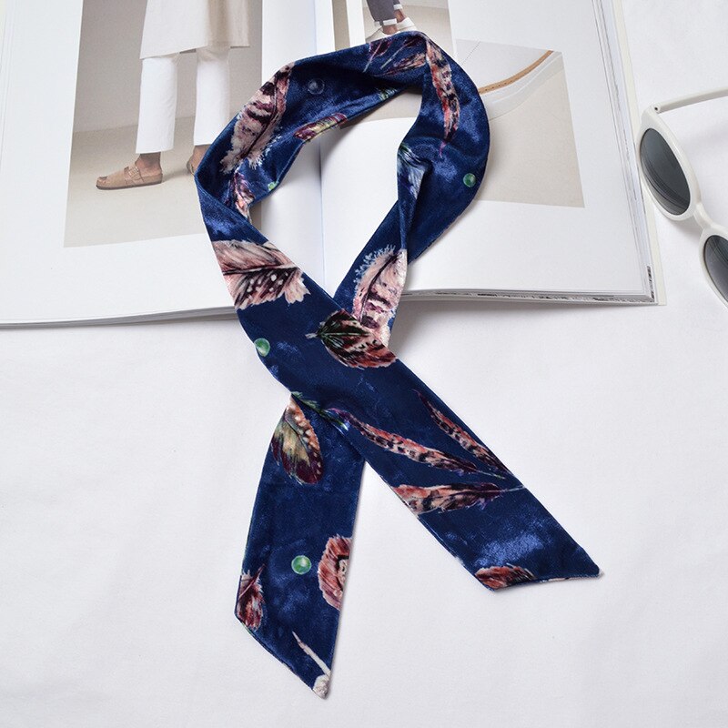 Velvet Choker Digital Print Women Skinny Scarf Sty... – Vicedeal