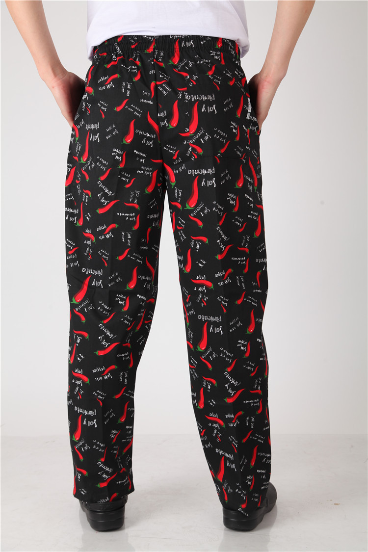 Red Spicy Chef Pants Polyester Cotton Long Unisex ... – Grandado