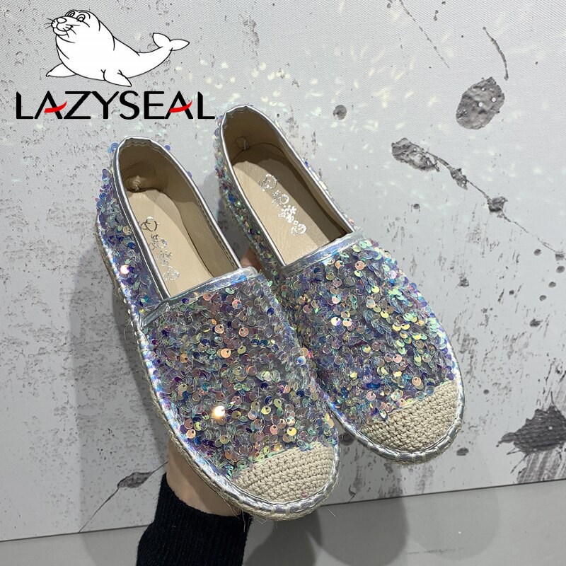 LazySeal Spring Flat Heels Women Loafers Flax Roun... – Grandado