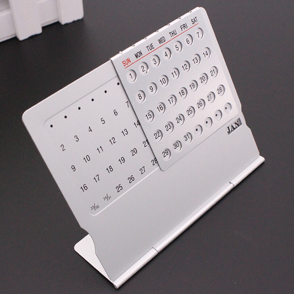 Adjustable Mini Ultra-thin Metal Desktop Calendar ... – Vicedeal