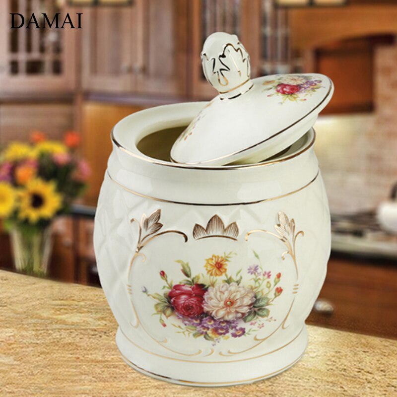 Retro Ceramic Tea Tins with Lid Porcelain Flowers ... – Grandado
