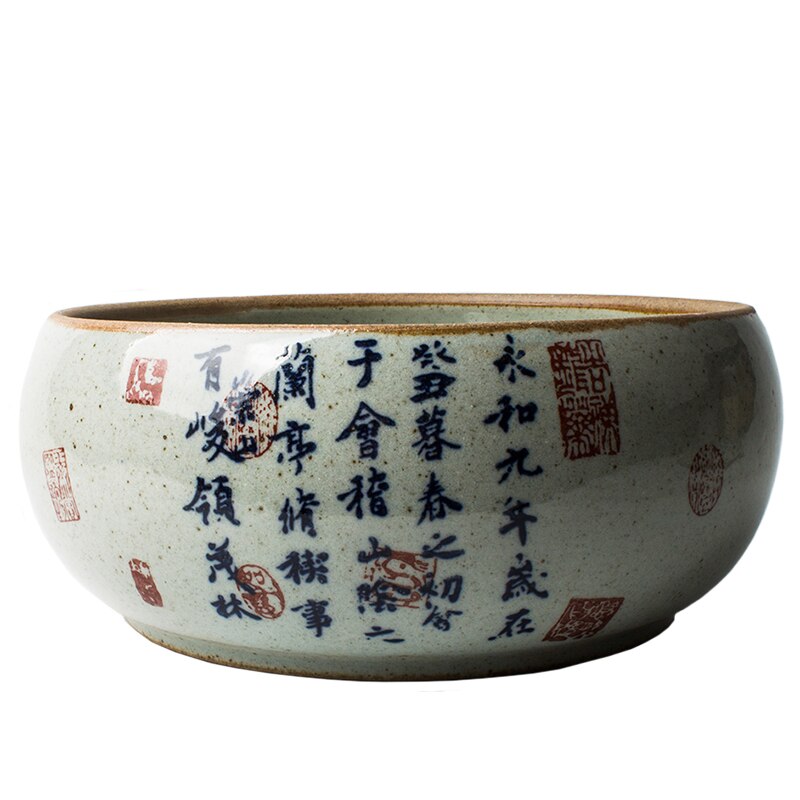 Chinese Calligraphy Tea Wash Hand Painted Pottery ... – Grandado