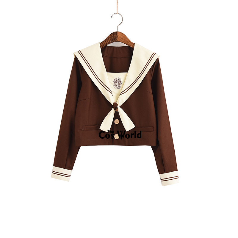 Ivory Yellow Cross Summer Navy Sailor Suit Tops Sk... – Grandado