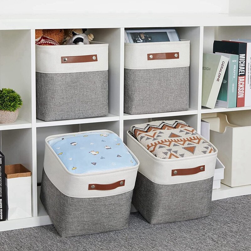 ABSF Fabric Square Storage Baskets Bins Square Bas... – Grandado
