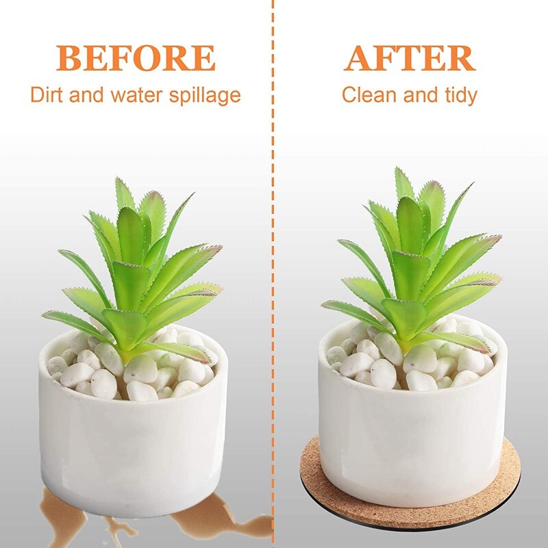 10 Pieces of Cork Plant Plastic Mat Round Cork Mat... – Grandado