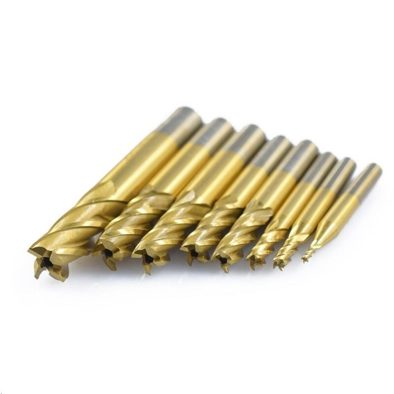 Hss Rechte Shank End Boren Set Tin Gecoat Mill Cut... – Grandado