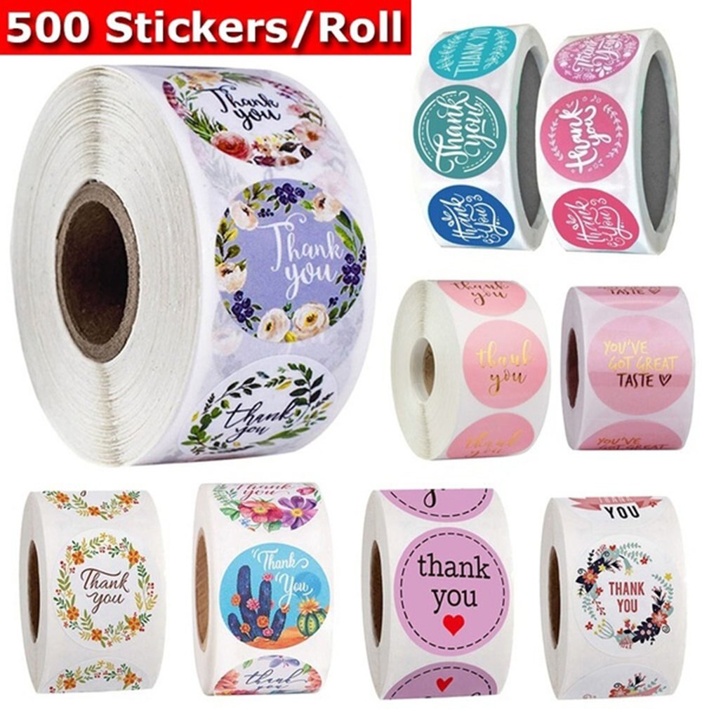 Powder White Sticker 2 Inch Thank You Stamping Sti... – Grandado