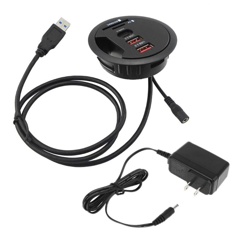 EU US Mount In Desk USB 3.0 Type C Hub TF/SD Card ... – Grandado