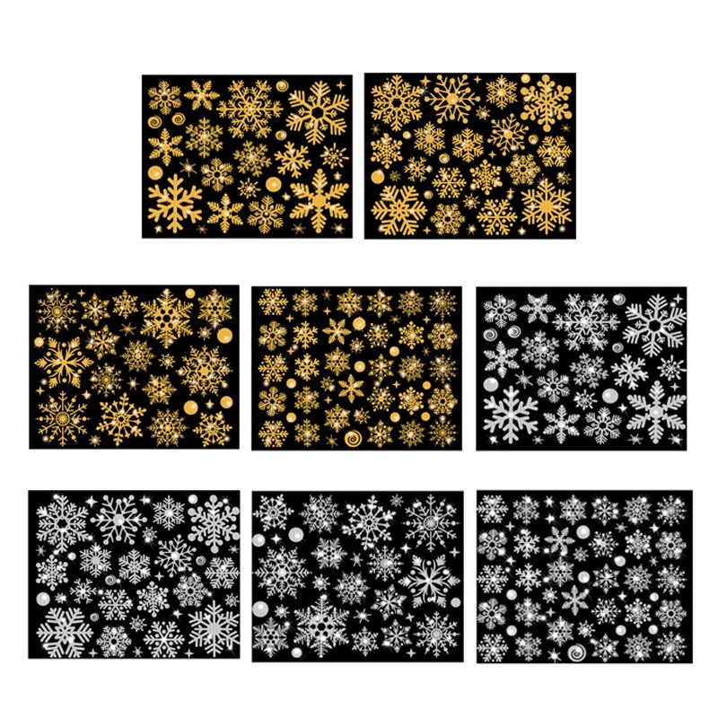 Gold/Silver Snowflake Electrostatic Sticker Window... – Vicedeal