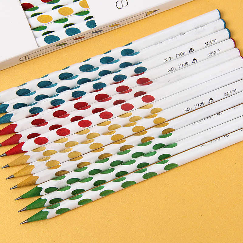 12pcs Colorful wood Pencils Correction Grip Pencil... – Vicedeal