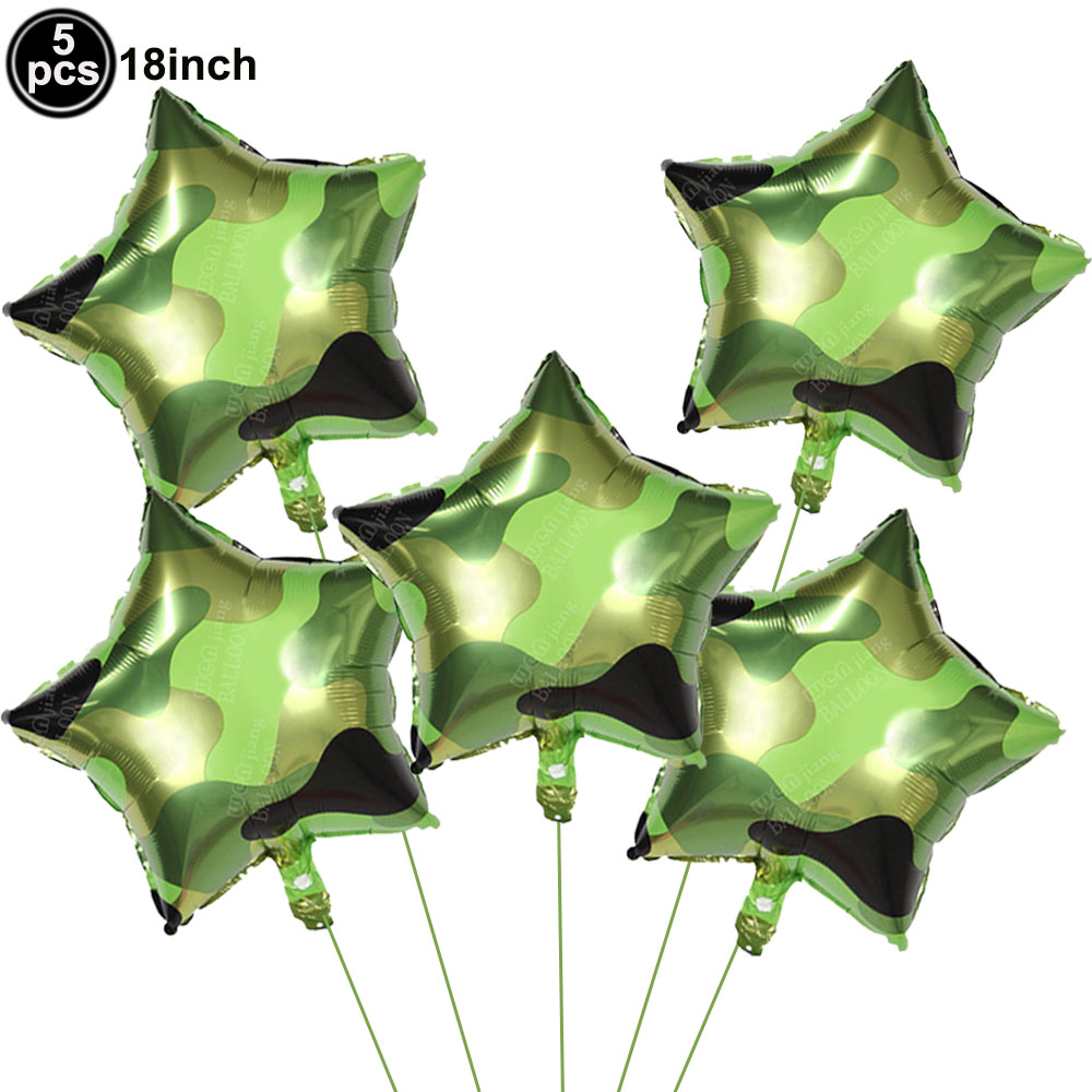 5pcs Camouflage Foil Balloons Kits Army Tank 18inc... – Grandado