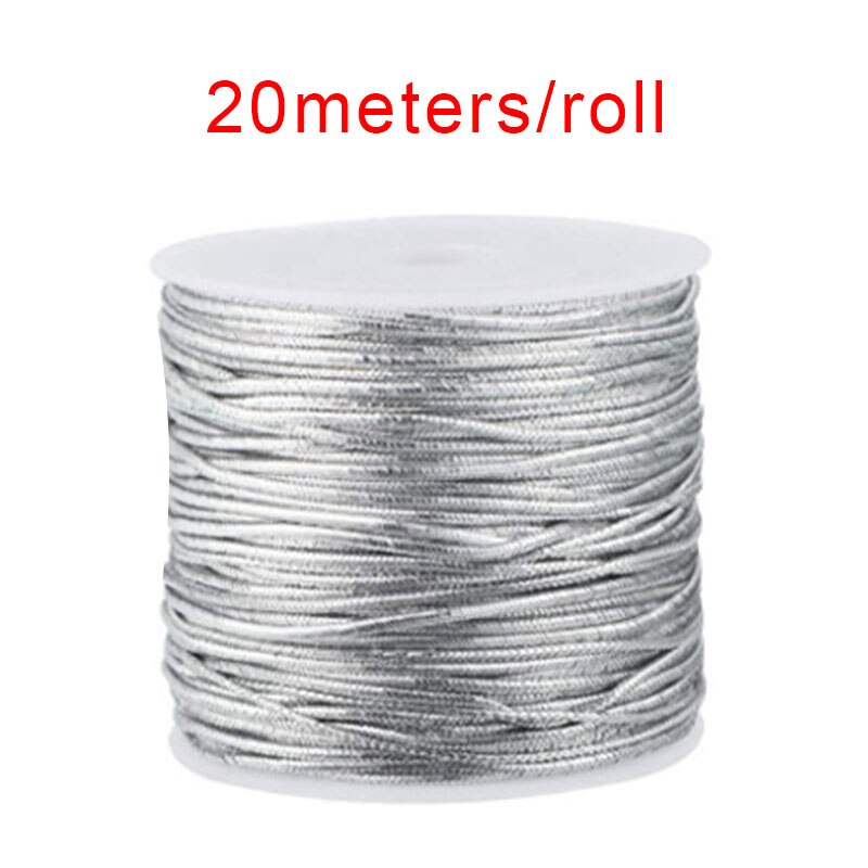 20Meters Gold Silver Elastic Cord Round High Elast... – Grandado