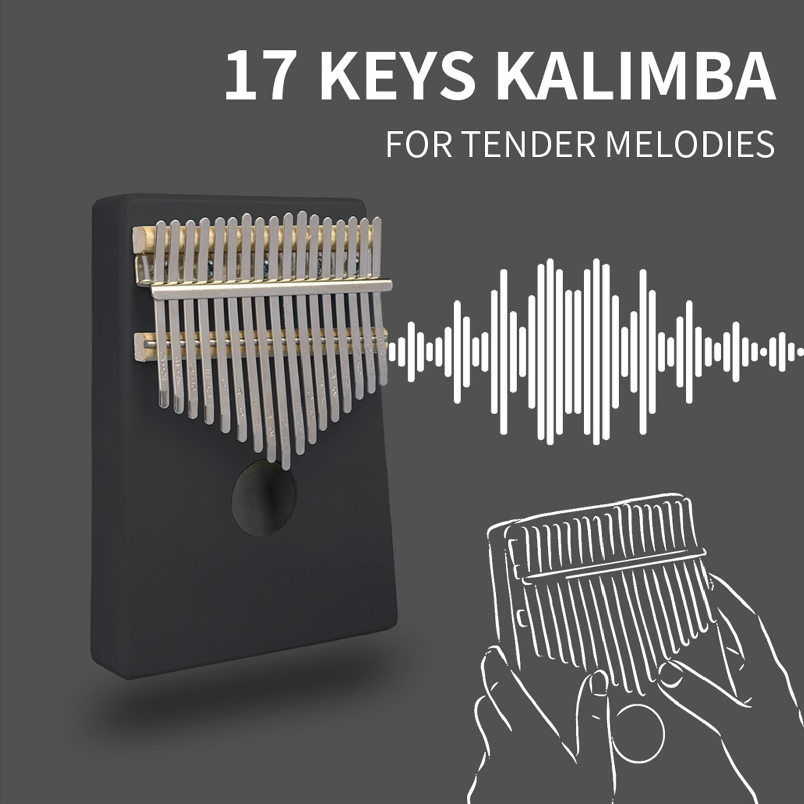Kalimba 17 key Thumb Piano Maple Wooden Mbira Musi... – Grandado