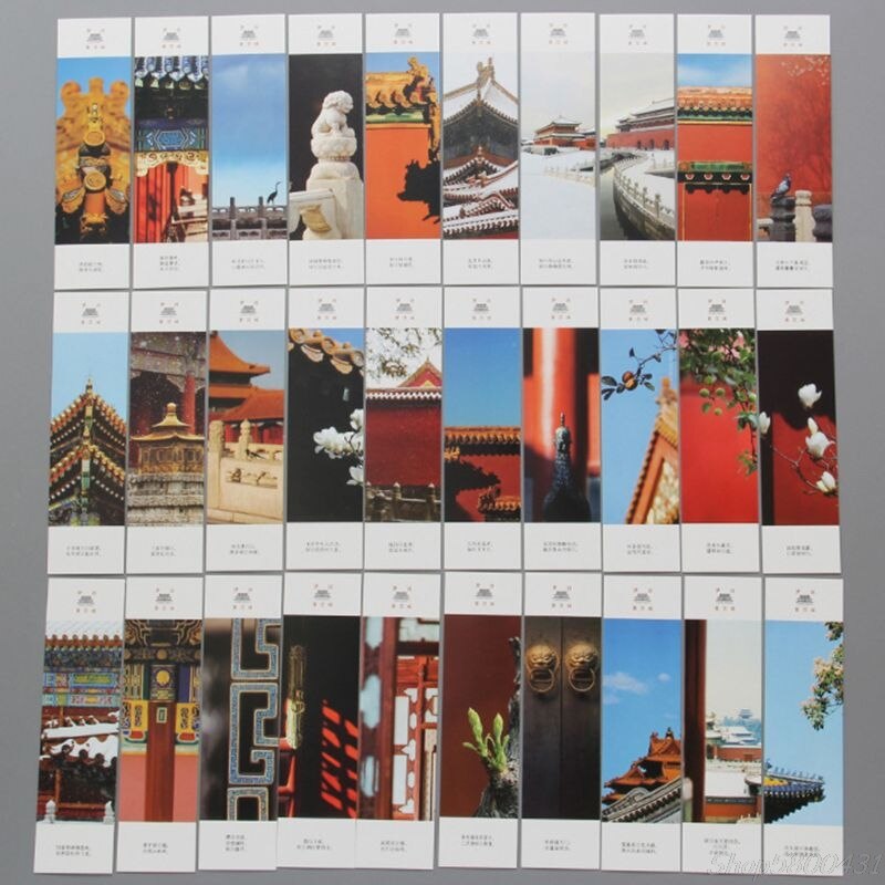 30pcs Chinese Style Paper Bookmarks Painting Cards... – Grandado