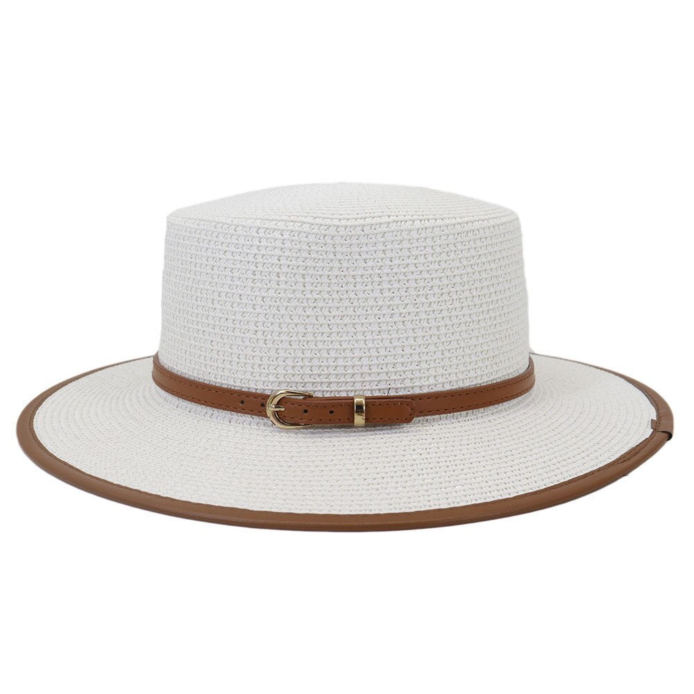 Chapeau de paille à bord plat pour femmes, chapeau... – Grandado