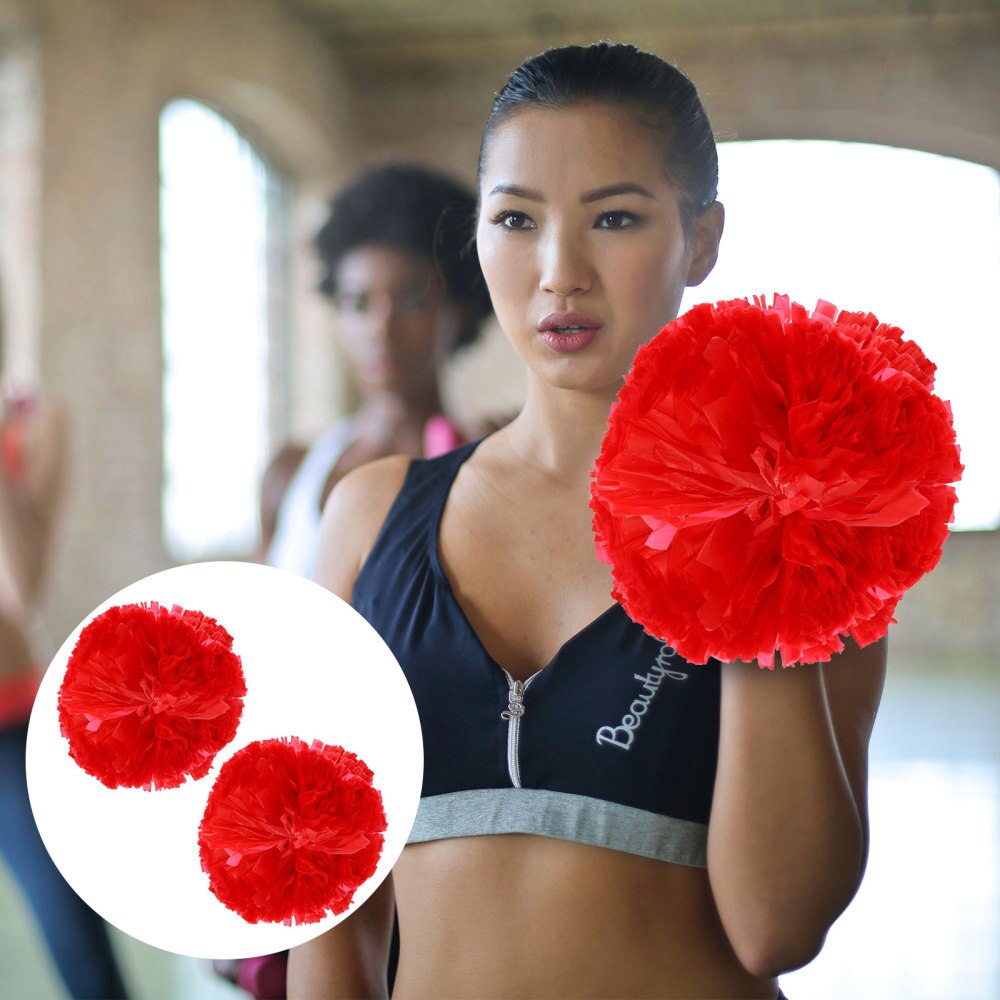 2Pcs Cheerleading Poms Portable Red Dance Poms Spo... – Vicedeal