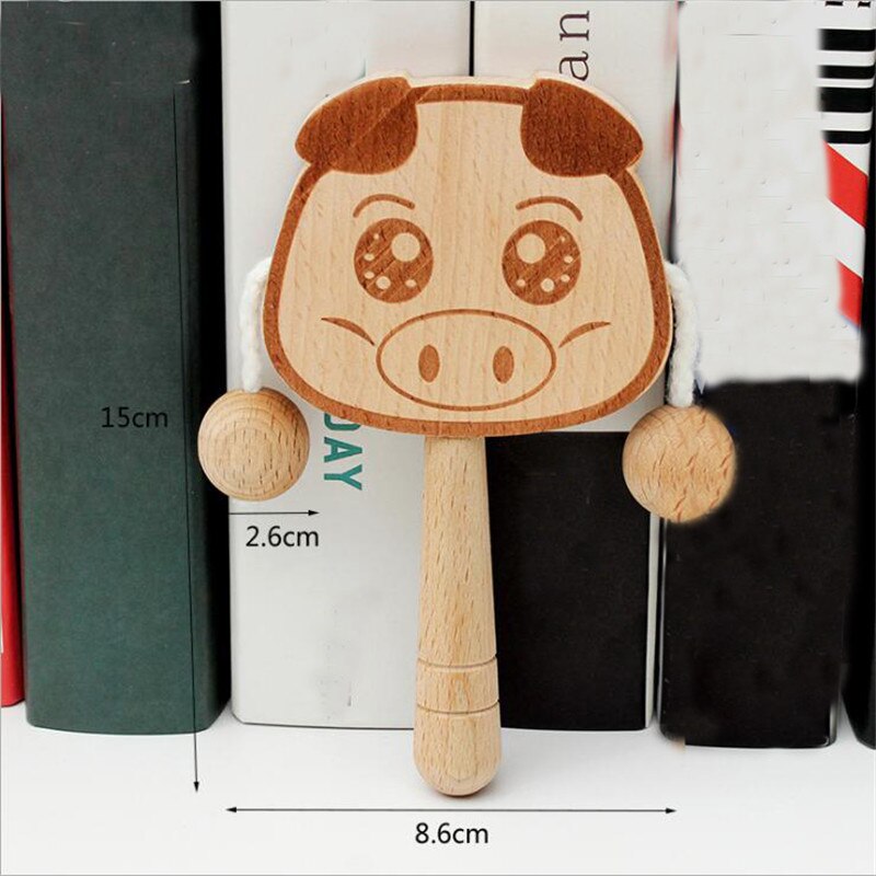 Cute Animal Cat Rattle Drum Wooden Musical Baby Ac... – Vicedeal