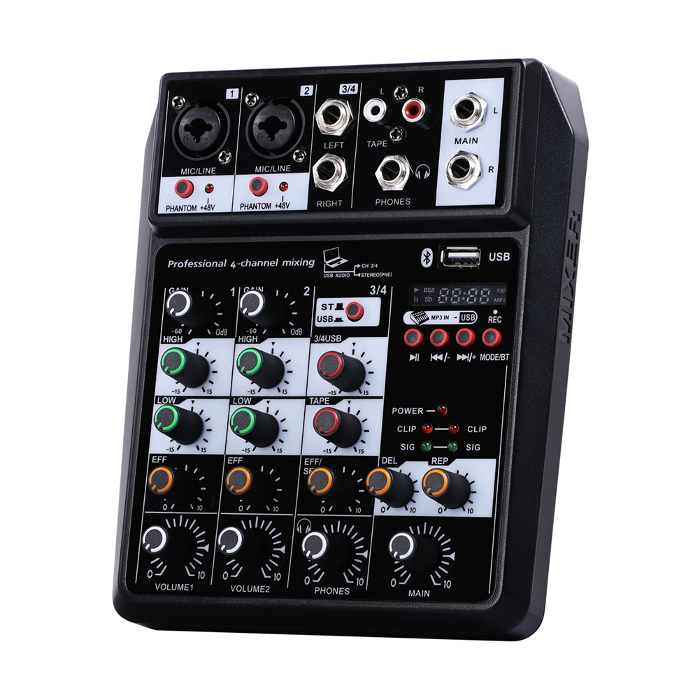 4-Kanaals Kleine Bt Mixer Met Reverb Effect Home K... – Vicedeal