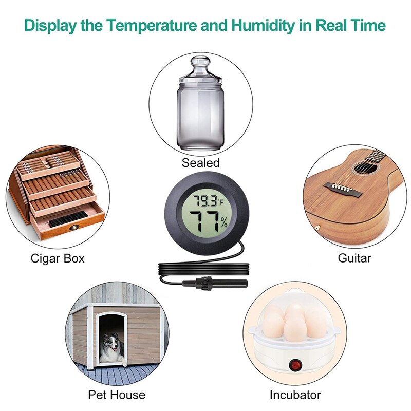 Digital Round Hygrometer Thermometer Gauge with Pr... – Vicedeal