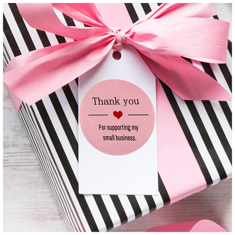 500Pcs/Roll Dank U Stickers Roze Sticker Seal Voor... – Vicedeal