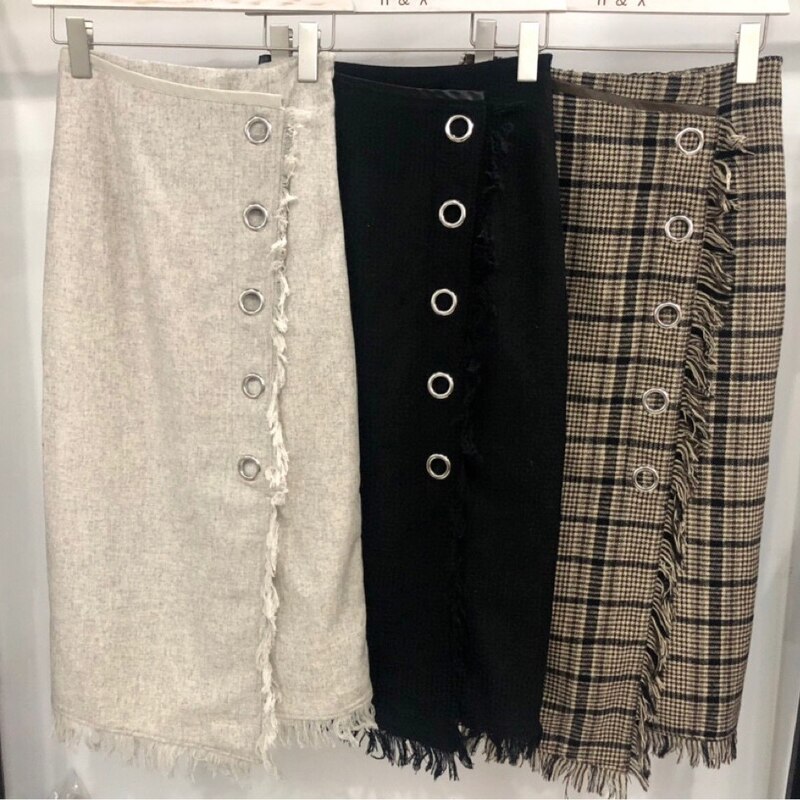 Elegante Winter Rechte Rokken Vrouwen Zoete Ontwor... – Vicedeal