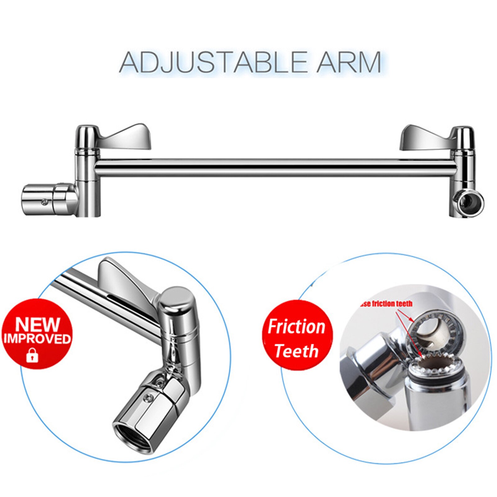 Adjustable Shower Arm Extension Stainless Steel Sh... – Vicedeal