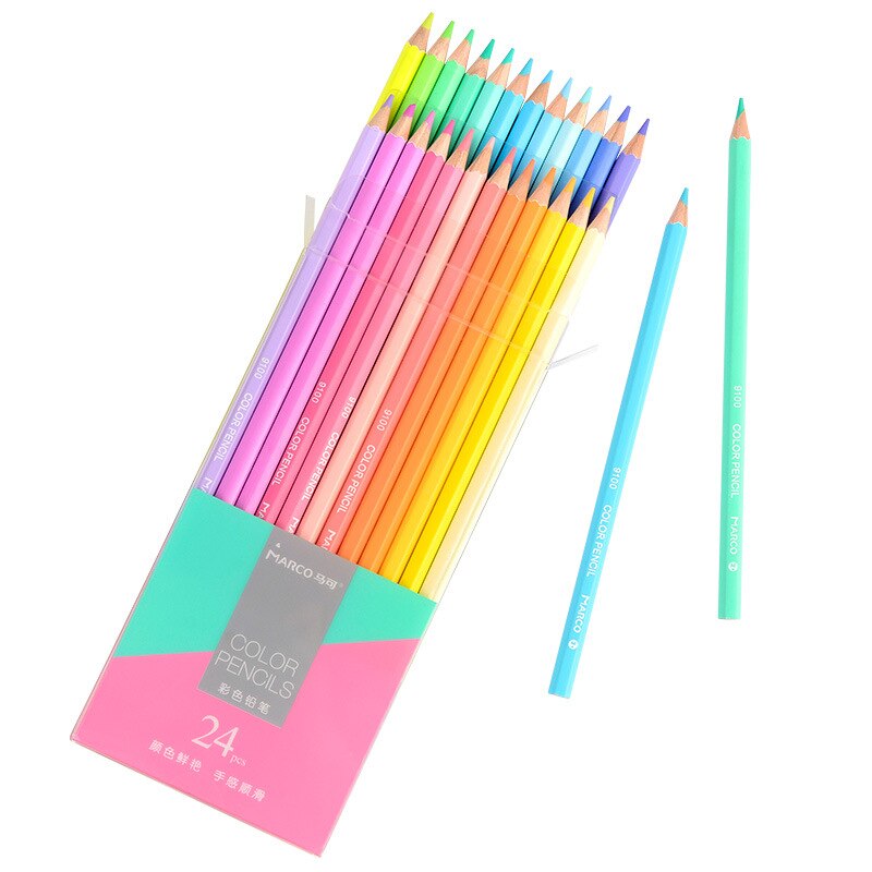 Marco 12/24 soft trendy crayon oily colored pencil... – Grandado