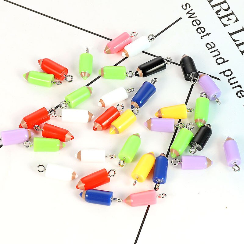 10pcs Multicolor Resin Pencil Charm Crayon Pendant... – Grandado