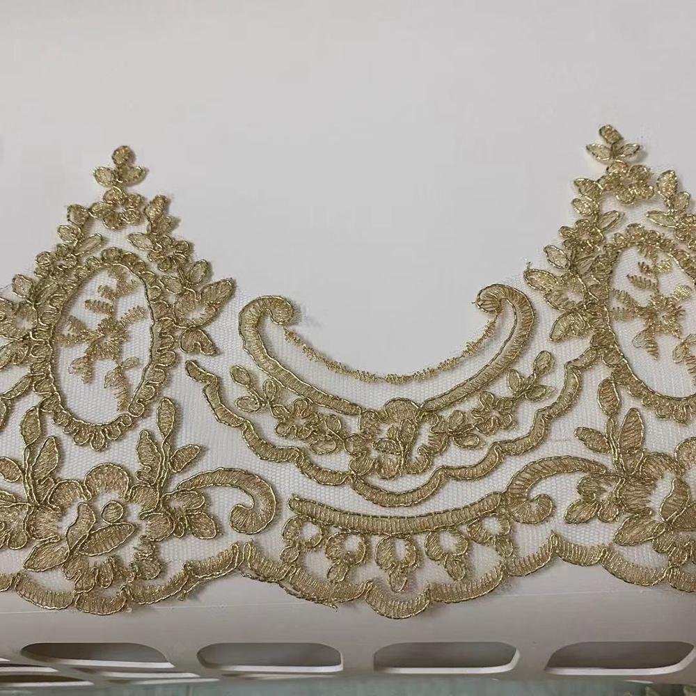 Delicate 1Yard Gold Cording Fabric Flower Venise V... – Grandado