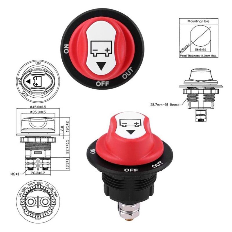 NST 50A.100A.200A rotary battery switch On/Off Car... – Grandado