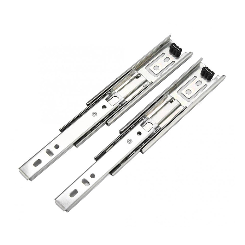 2pcs Drawer Slides Rail 45mm Width Cold-Rolled Mute Three Section Slide ...