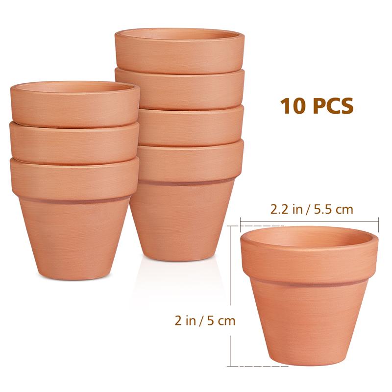 10Pcs Small Mini Terracotta Pot Clay Pottery Plant... – Vicedeal